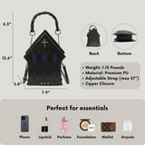 Baguery Gothic Horror Haunted House Crossbody Bag - Spooky Blood-Red ...
