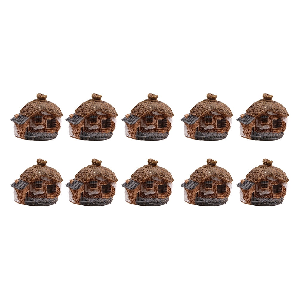 10Pcs Mini House Adornments Decorative Mini Villa Ornaments (Random ...