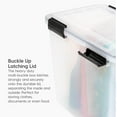 File Box, File Organizer w/Hinged Split Lid for Letter File, Important ...