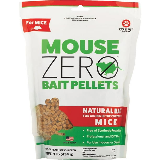 Mouse Zero Bait Pellets, 1 lb., Natural Bait Pellets For Rats and Mice ...