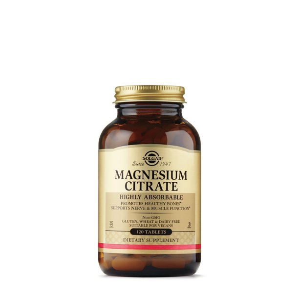 Solgar Magnesium Citrate Tablets, 120 Tabs - Walmart.com - Walmart.com