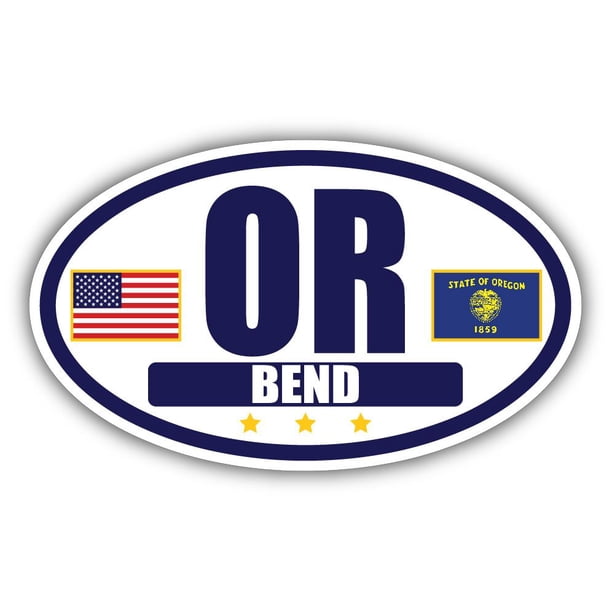 Flag of Oregon / American Flag Oval 3M Vinyl Bumper Sticker Decal ...