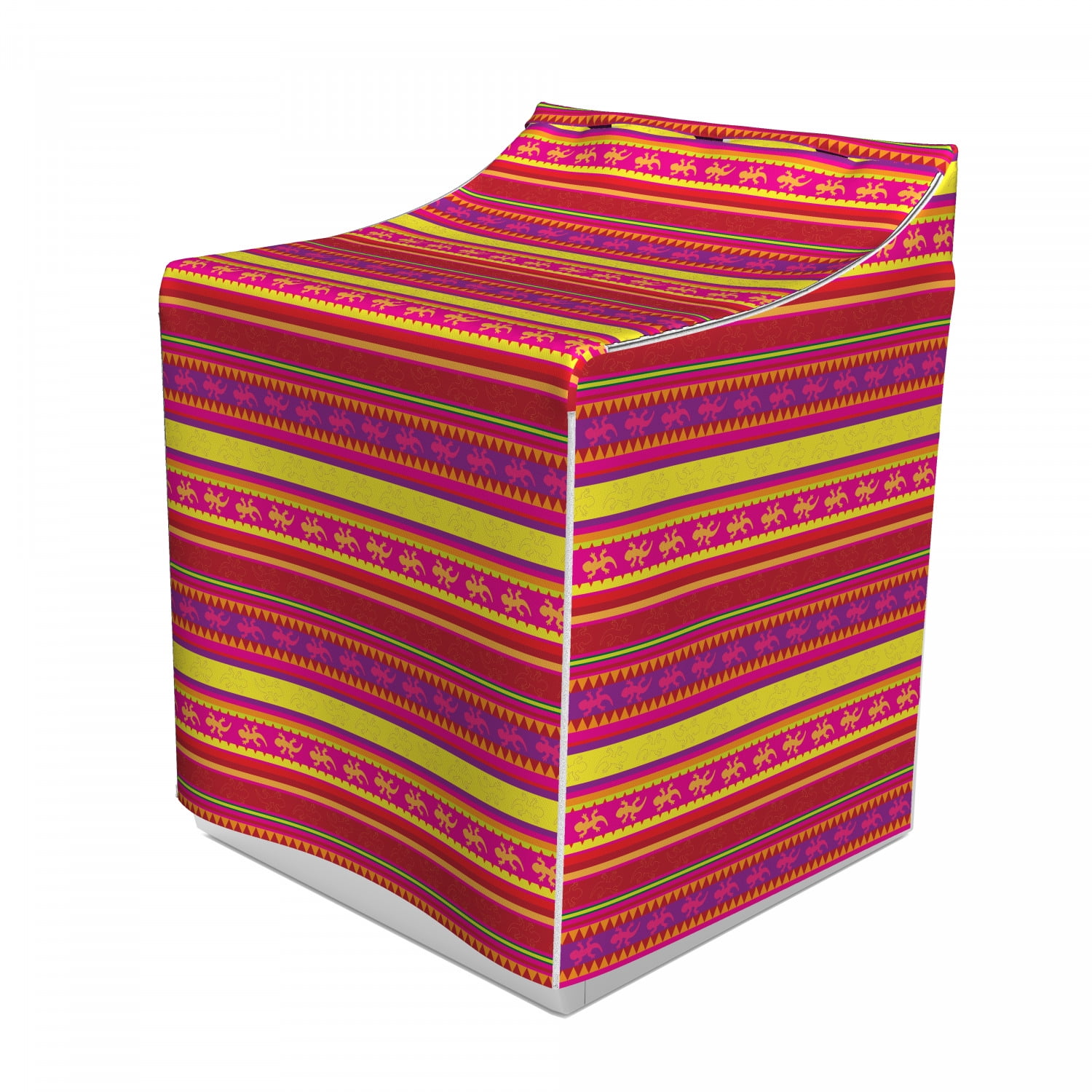Mexican Washer Cover, Vibrant Colored Striped Pattern with Abstract ...