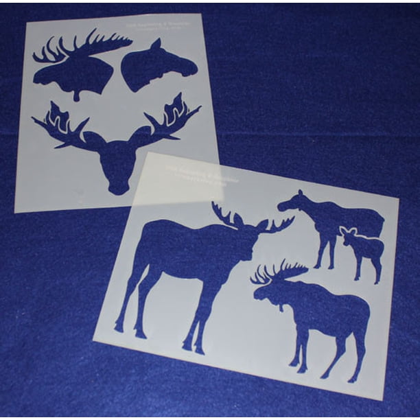 Moose Stencils - 2 Piece Set - 8 x 10 Inches - Walmart.com - Walmart.com