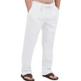 Frontwalk Men Pants Drawstring Long Pant Solid Color Trousers Mens