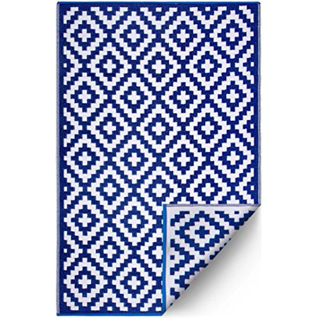 FH Home Indoor/Outdoor Recycled Plastic Floor Mat/Rug - Reversible ...