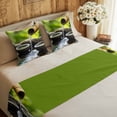 Bed Runner for Cal King Size Bed, Flowing Water Zen Stones 3 Pcs ...