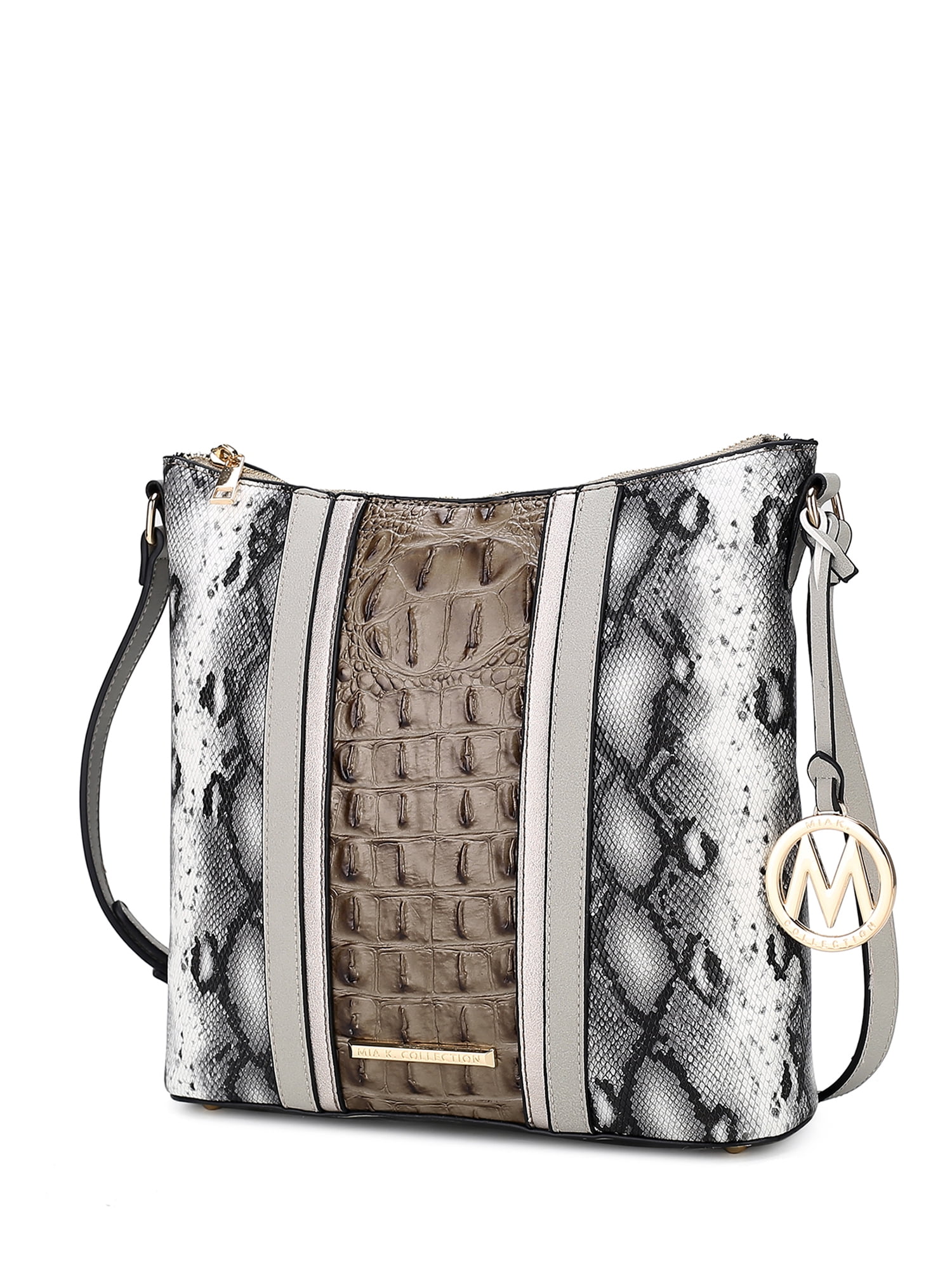 MKF Collection Women's Meline Faux Croc and Snake Embossed Shoulder Bag ...