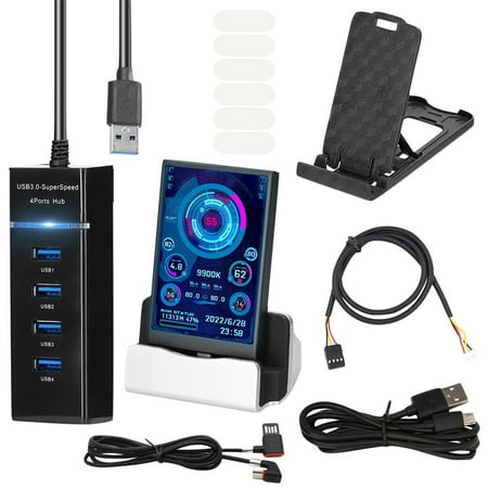 Computer Temp Monitor Ram Cpu Gpu Network Data Monitor Usb Type-c Sub ...