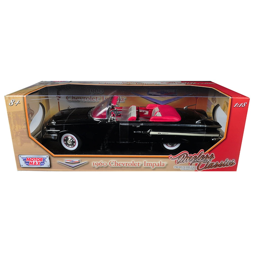 1960 Chevrolet Impala Convertible Black 1/18 Diecast Car Model by ...