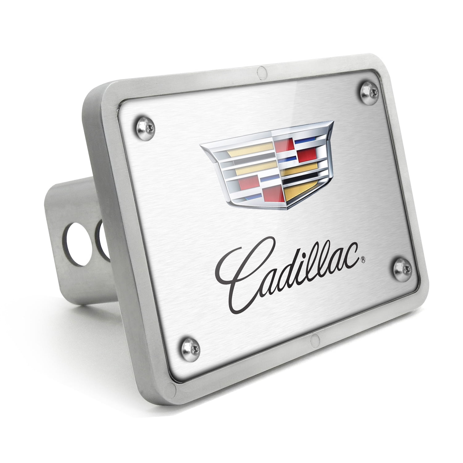 Cadillac Crest Logo UV Graphic Brushed Silver Billet Aluminum 2 inch ...