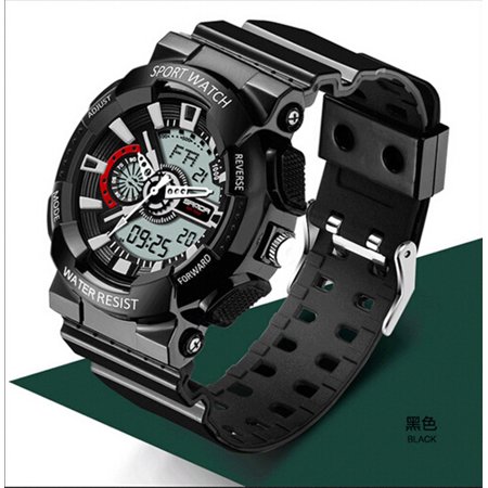 Mens Digital Watch Big Face LED Chronograph Alarm Sport Waterproof ...