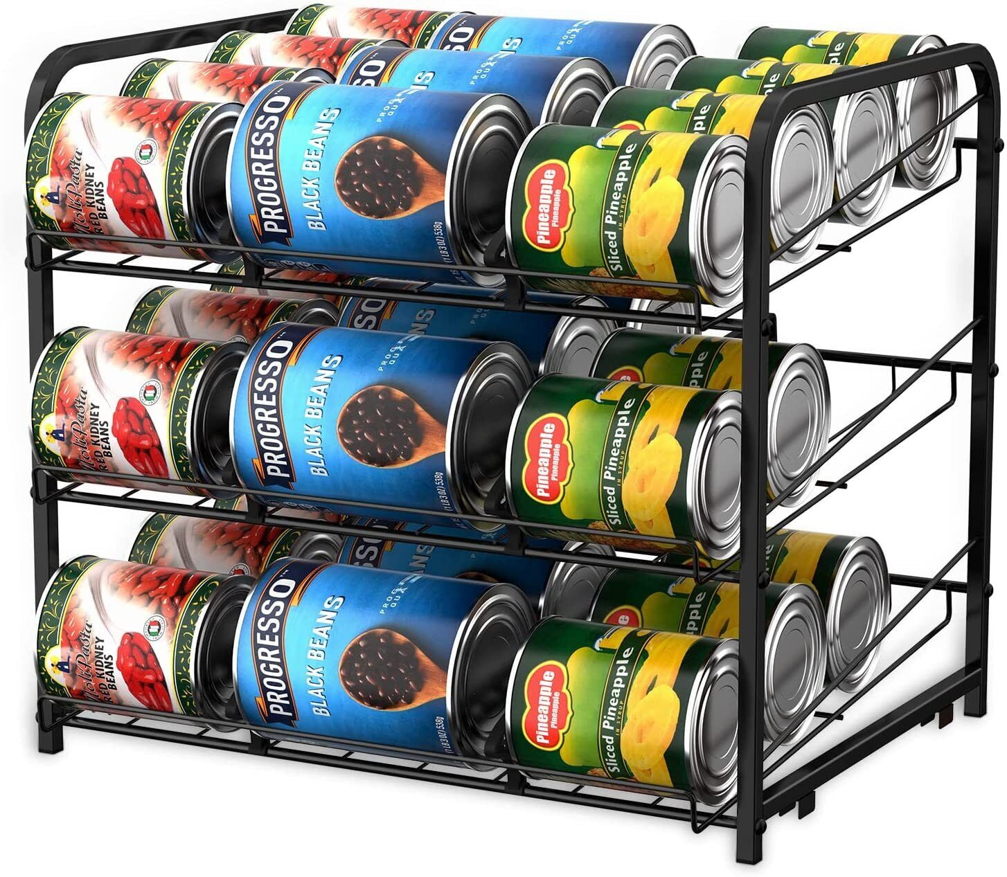 3 Tier Can Dispenser Stackable Storage Rack Pantry 36 Can Organizer ...
