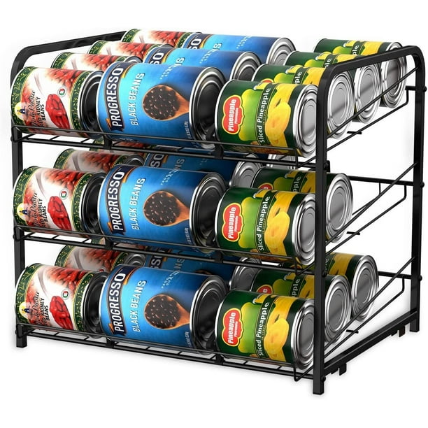 3 Tier Can Dispenser Stackable Storage Rack Pantry 36 Can Organizer ...