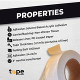 WOD Tape Double Sided Tissue Craft Adhesive Tape 1/2 in. x 55 yd. Gift ...
