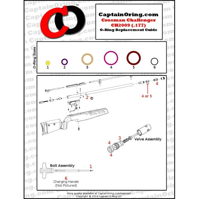 Crosman Challenger CH2009 Air Rifle .177 Full 2X Color Coded Captain O ...
