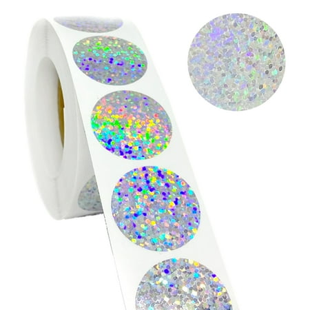 Silver Star Stickers Roll 1 inch Self Adhesive Sparkly Shiny Stars ...