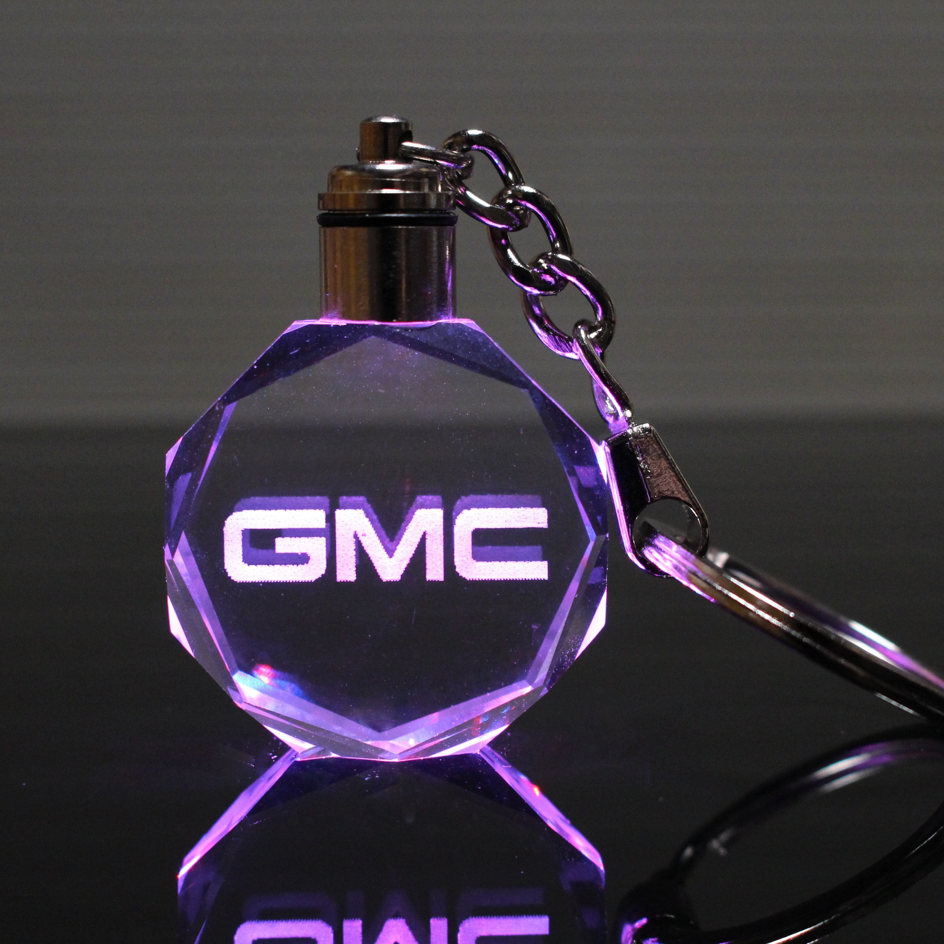Flashing Keychain with Car Logo, Laser Engraved Crystal Body w/Colorful ...