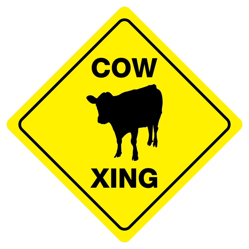 COW CROSSING Sign Funny Novelty Crossing Sign - Walmart.com - Walmart.com