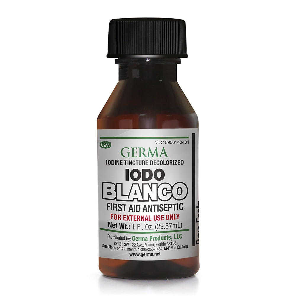 Germa White Iodine Tincture. First Aid Antiseptic. For Minor Scrapes ...