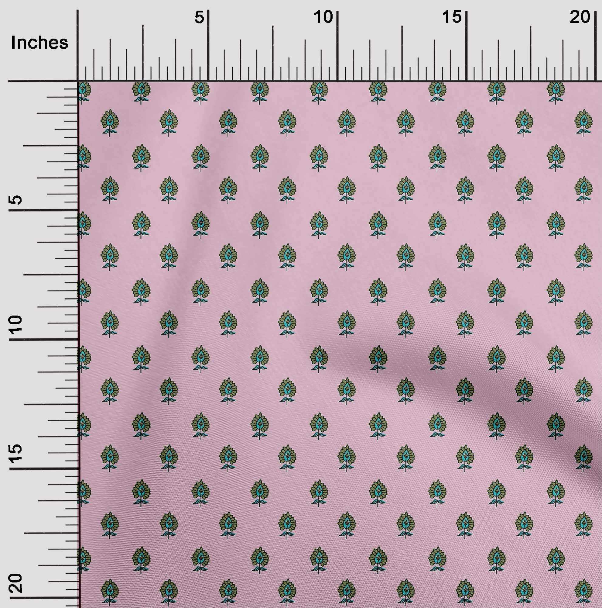 oneOone Organic Cotton Poplin Twill Fabric Floral Block Print Fabric By ...