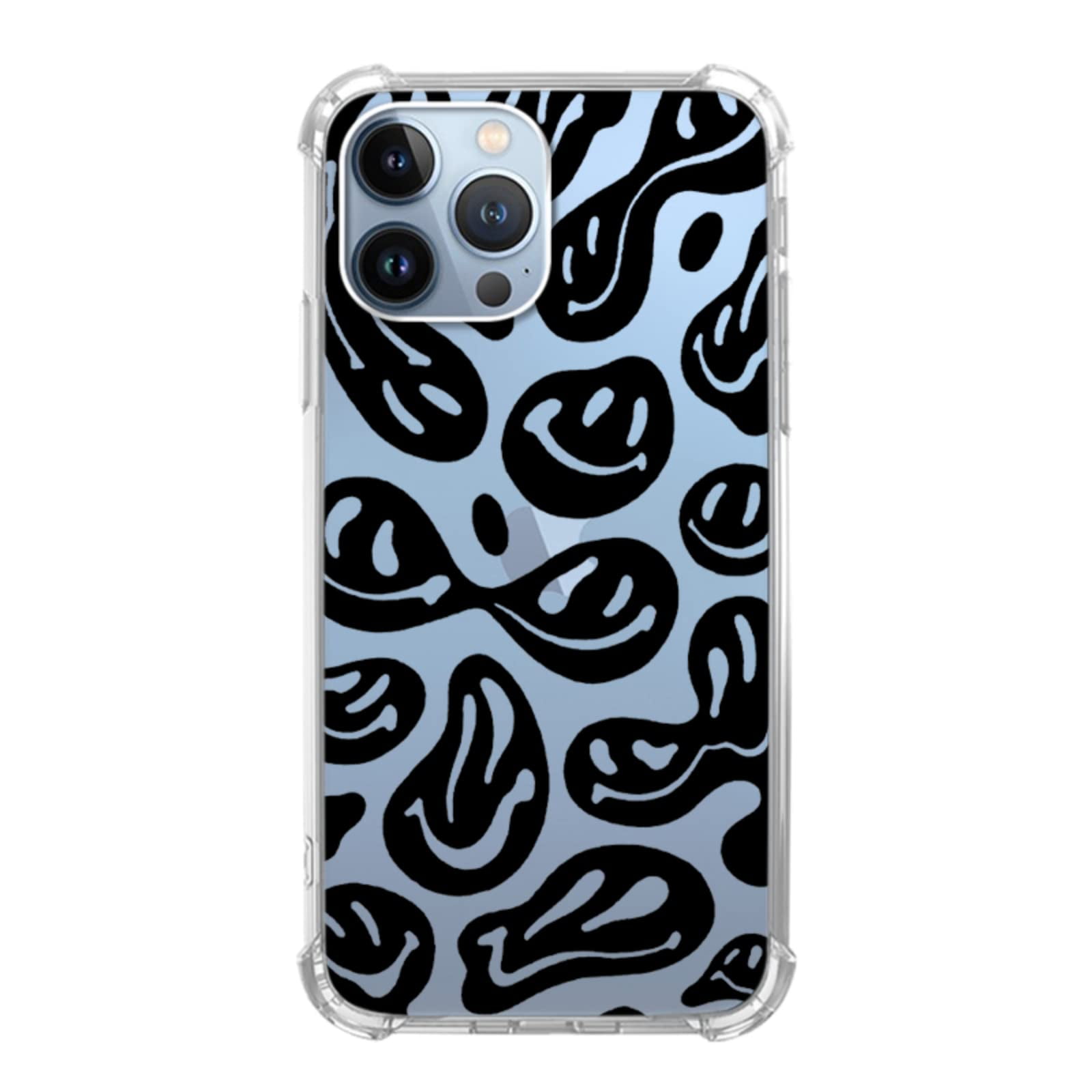 Black Smiley Face Case for iPhone 13 Pro,Aesthetic Art Design TPU Bumper Cover Case - Walmart.com