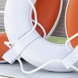 Vinyl Coated Foam Life Ring with White Grab Lines, White (24 ...