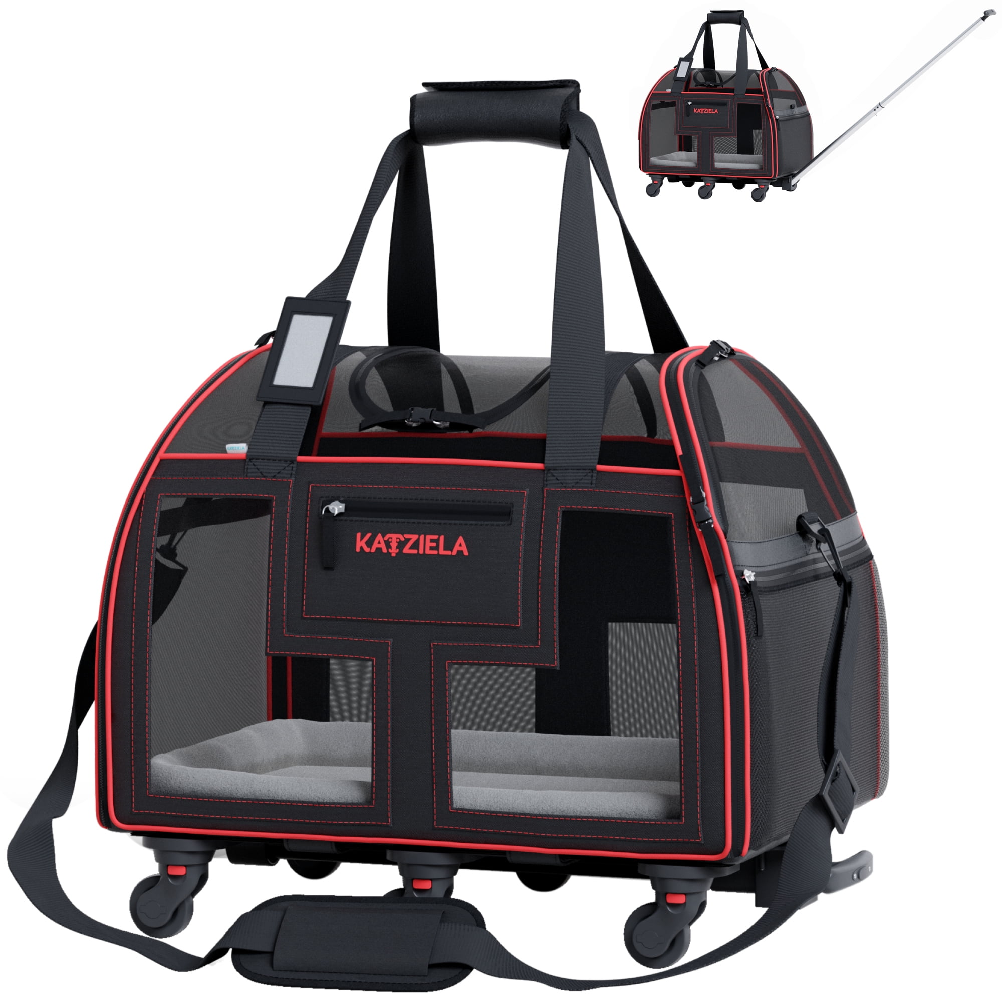 Katziela Luxury Lorry Pet Carrier With Removable Wheels Telecopic Katziela Luxury Lorry Pet Carrier With Removable Wheels Telecopic