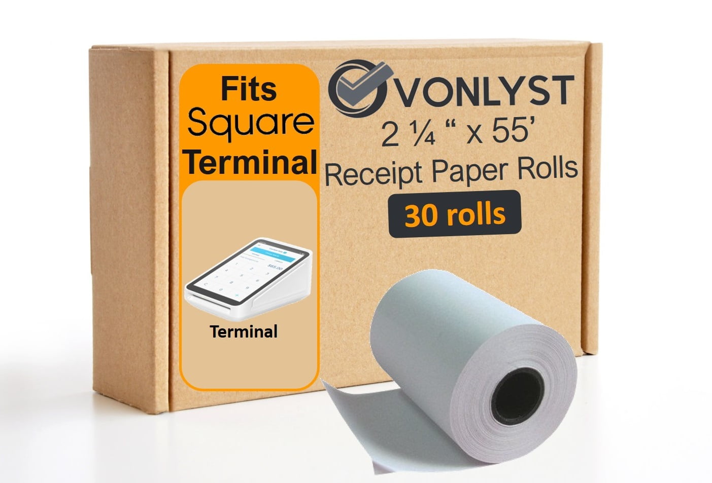 Vonlyst Receipt Paper Roll For Square Terminal Credit Card Machine 30 Vonlyst Receipt Paper Roll For Square Terminal Credit Card Machine 30