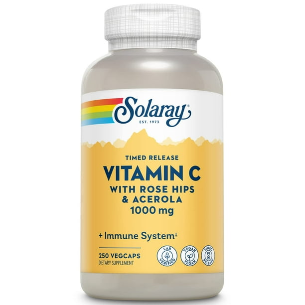 Suplemento SOLARAY de vitamina C de 1000 mg con escaramujo y acerola | Walmart en línea