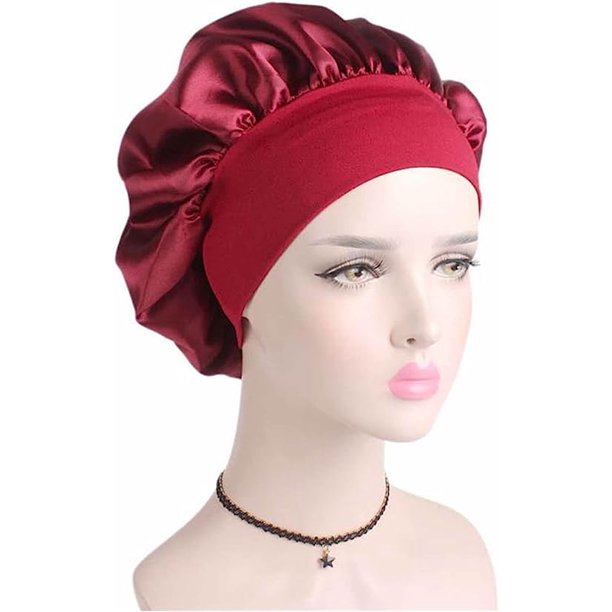 Set of 3 (Red+Gold+Silver) Bath and Sauna Caps Satin Cap Shower Cap for ...