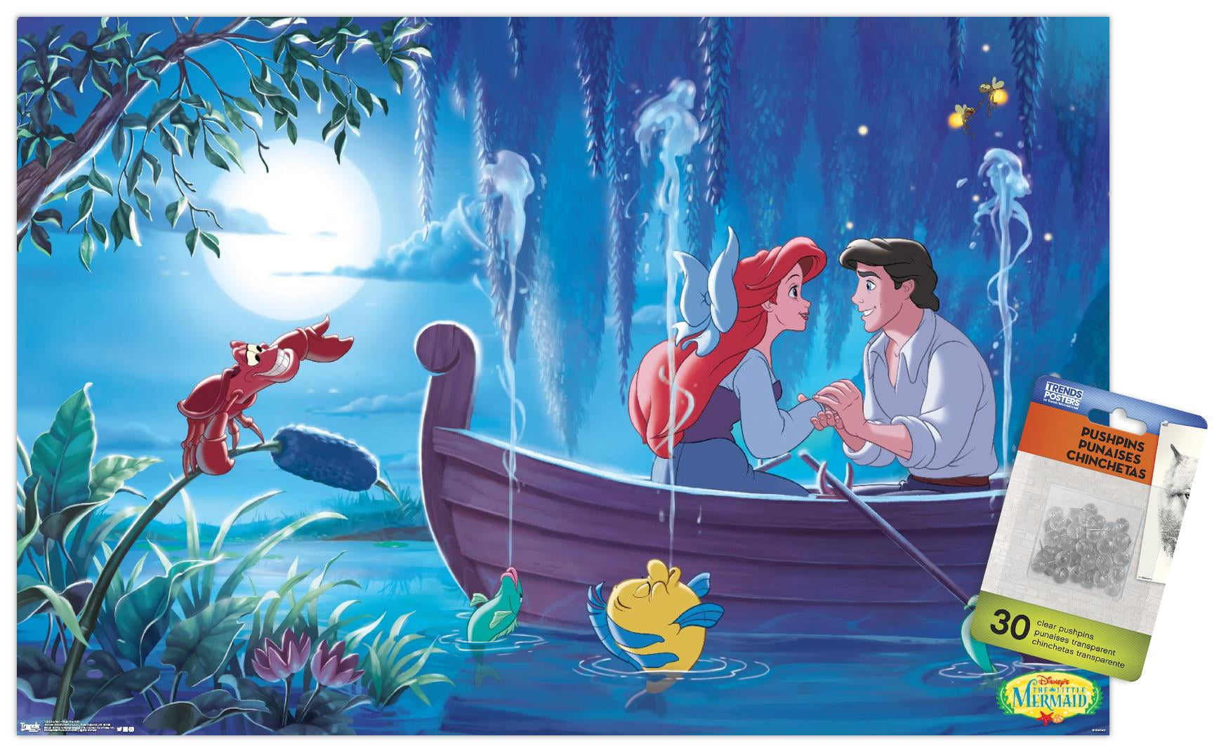 Disney The Little Mermaid - Ariel - Kiss The Girl Wall Poster with Push ...