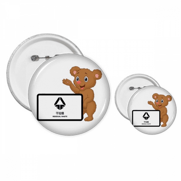Waste Classification Treatment Dry Waste Animals Pins Badge Button ...