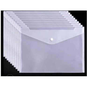Clear Reusable Plastic Envelopes with Snap Closure, Plastic Document ...