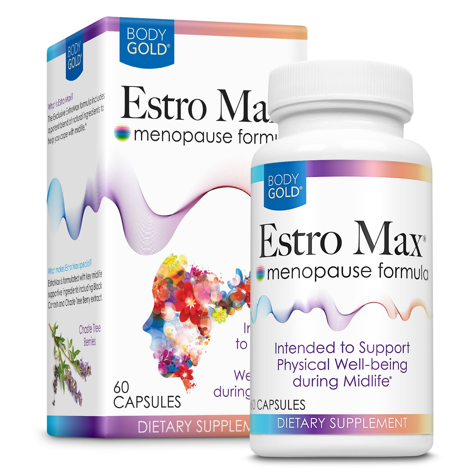Suplemento Body Gold Estro Max Menopause 60 comprimidos | Bodega ...