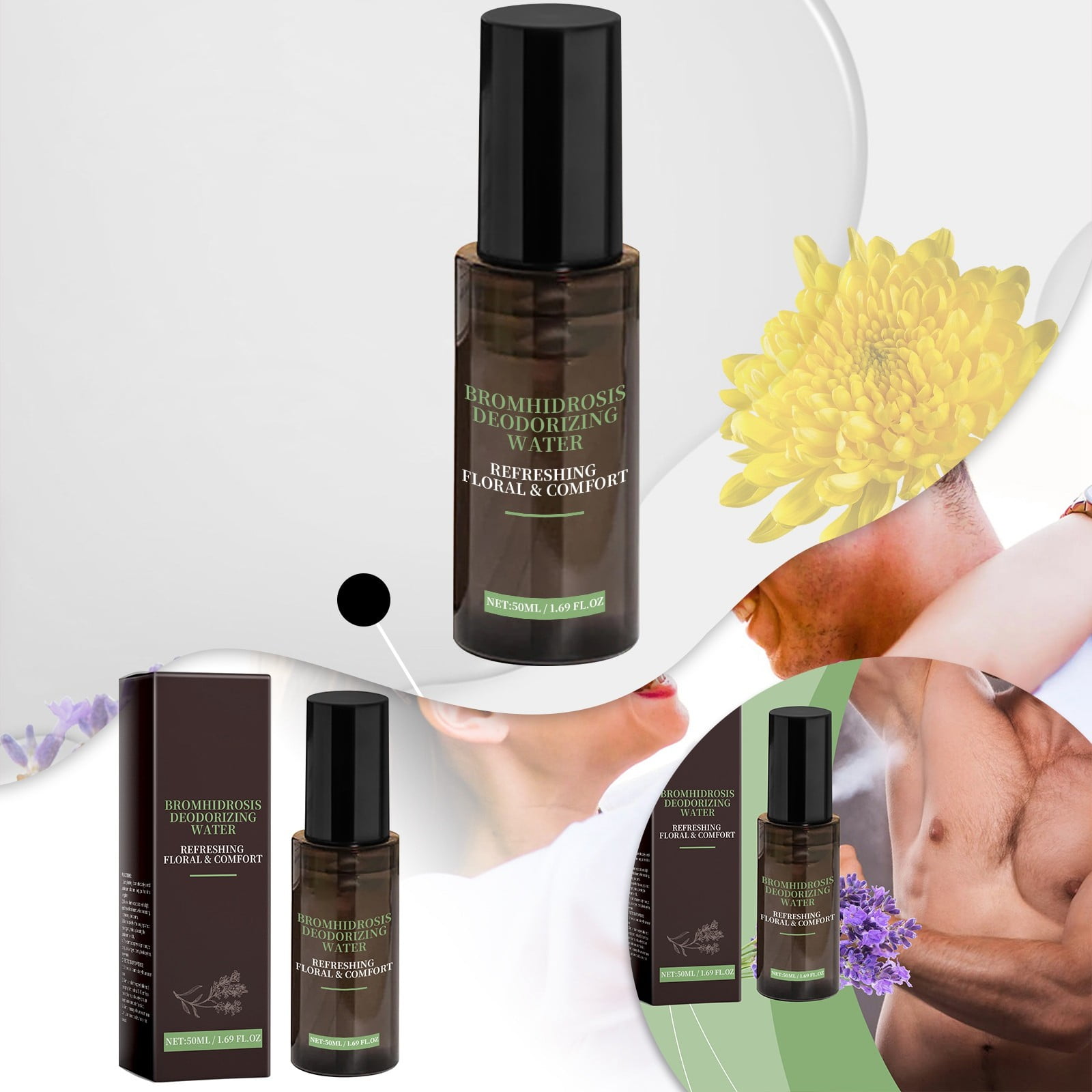 50mlDeodorant Water Armpit Odor Removal Antiperspirant Underarm Spray ...