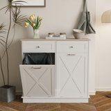 ELECWISH Kitchen Double Tilt Out Trash Can Cabinet, Freestanding ...