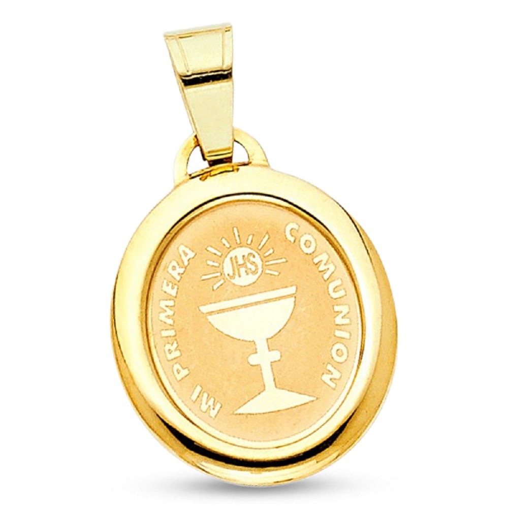 First Communion Pendant 14k Yellow Gold Charm Solid Christian Faith ...