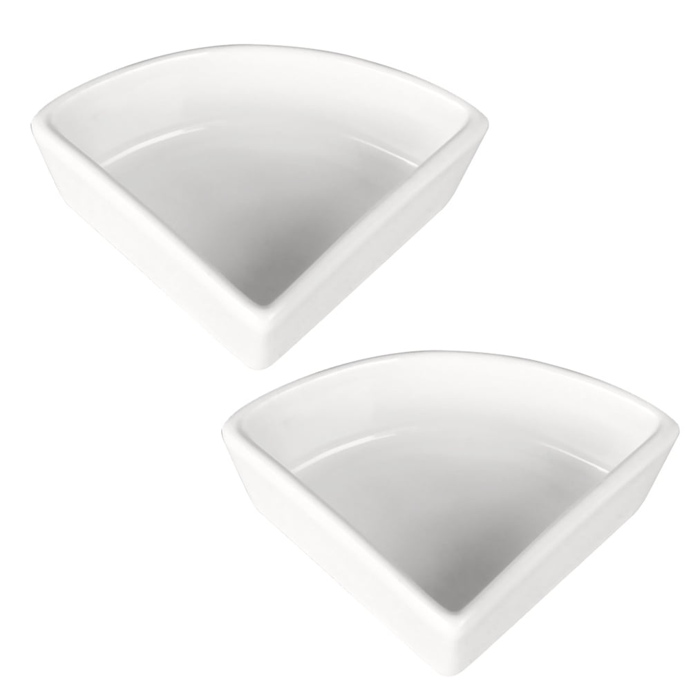 2-Piece Ceramic Triangle Hamster Squirrel Rat Ceramic Food Basin Anti ...