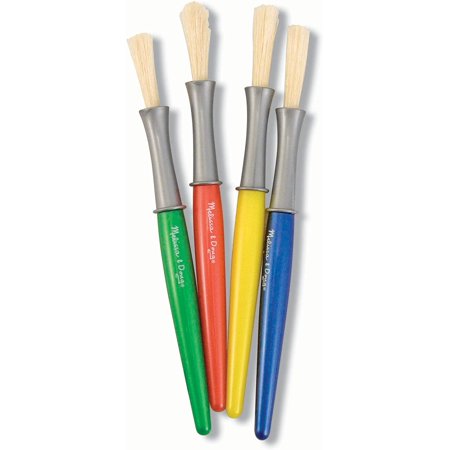 Melissa & Doug Large Paint Brush Set with 4 Kids' Paint Brushes ...