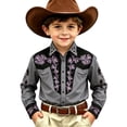 Bainana Boys Long Sleeve Shirts Toddler Floral Print Lapel Collar ...