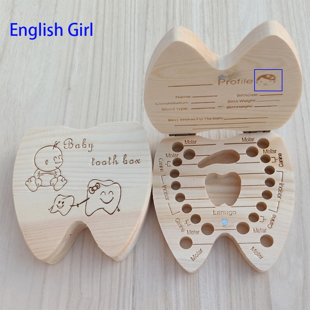 Tooth Storage Box for Kids, Mini Multipurpose Tooth Holder Wooden ...
