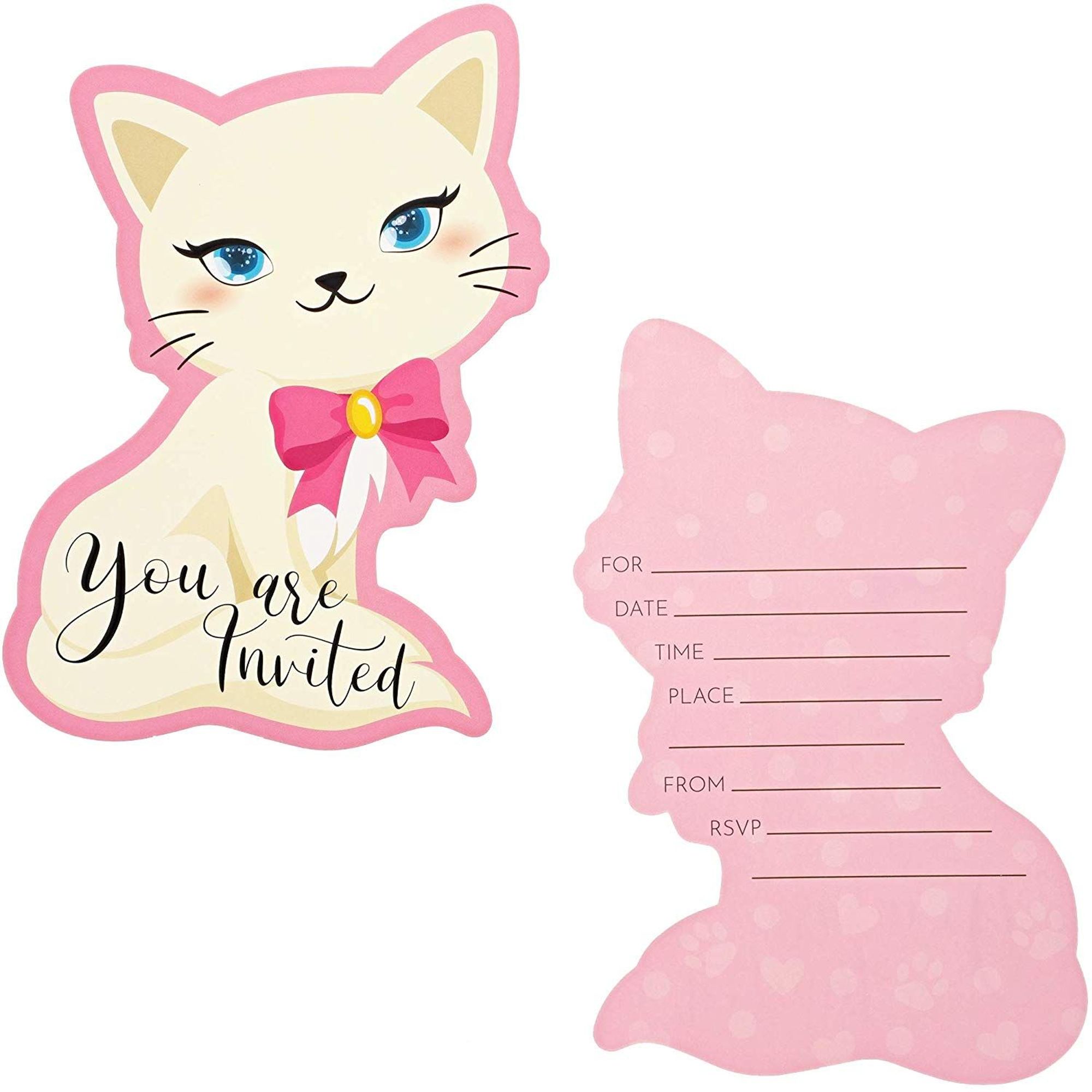 36 Pack Cat Party Invitation With Envelopes 5 X 7 Inches Pink Purr 36 Pack Cat Party Invitation With Envelopes 5 X 7 Inches Pink Purr