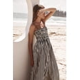 2026 New Women's Black and White Vertical Stripe Smocked Bust A-Line ...