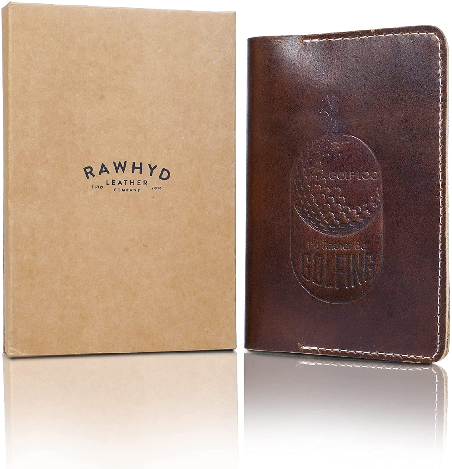RAWHYD Leather Golf Log Journal, 50 Rounds of Golf Scorecard Book, Golf ...