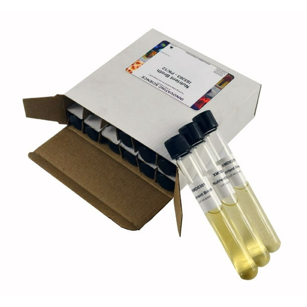 Nutrient Agar Broth Tubes, Pack of 12 - Sterile Microbiological Culture ...