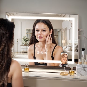 LAZY BUDDY Vanity Mirror with Lights, Hollywood, 3 Color, Touch Control ...