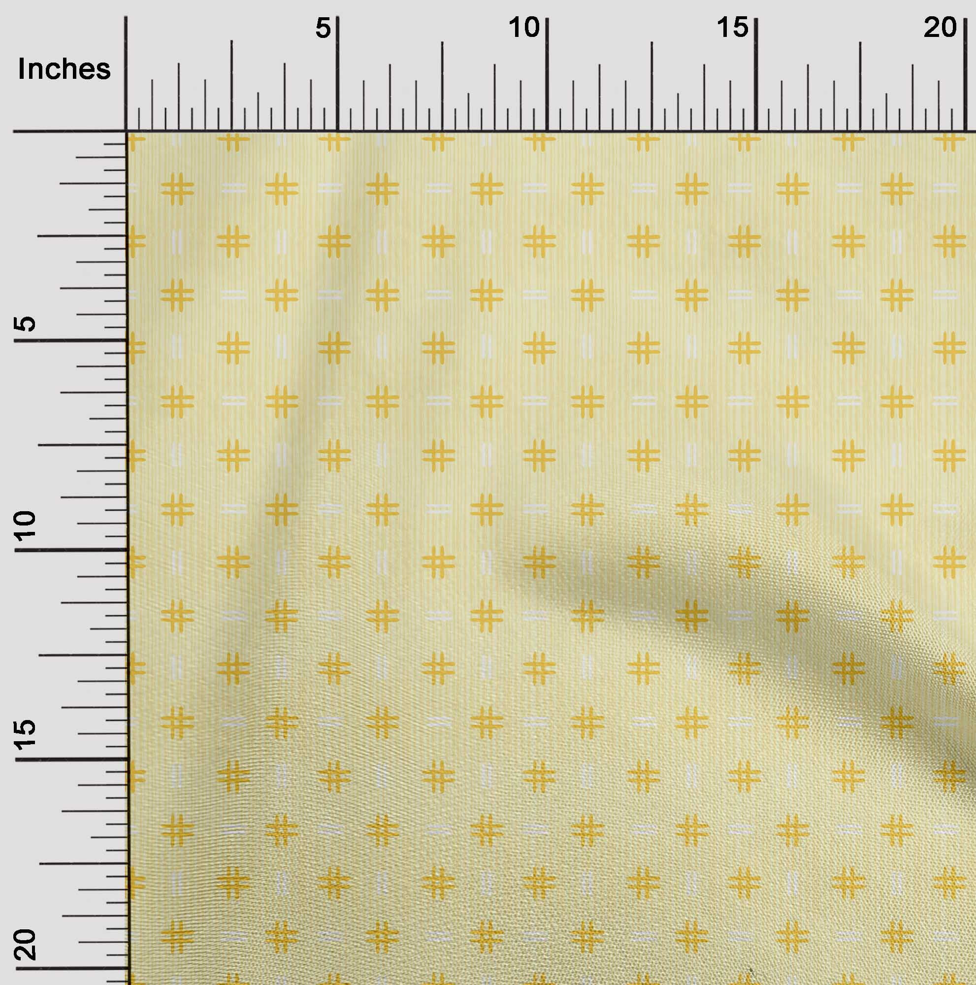 oneOone Silk Tabby Fabric Geometric Hash & Stripe Block Printed Fabric ...