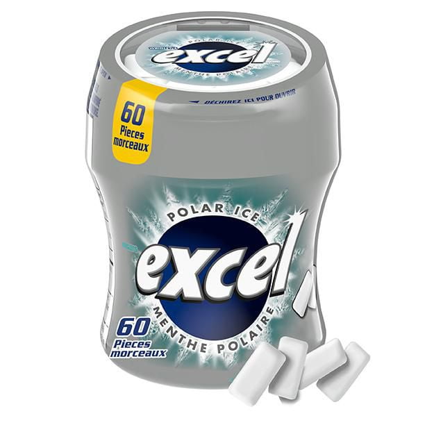 EXCEL, Polar Ice Flavoured Sugar Free Chewing Gum, 60 Pieces, 1 Bottle ...