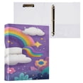 2 Pack PVC Round Ring Binders, 200 Sheet Capacity D-Ring File Folder ...